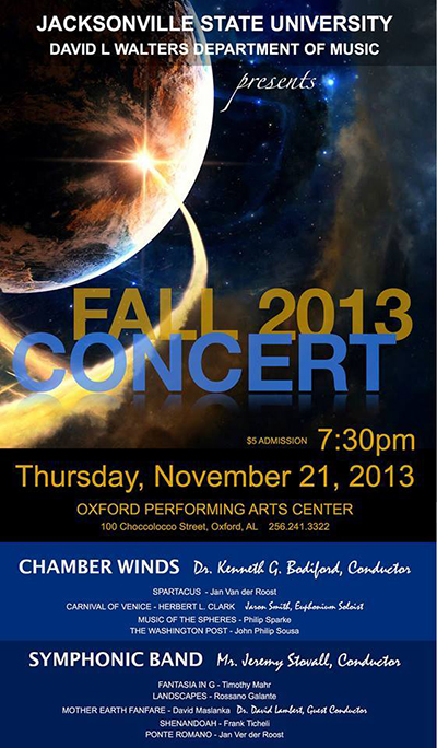 Symphonic Band, Chamber Winds to Perform Fall Concert Nov. 21 - JSU News